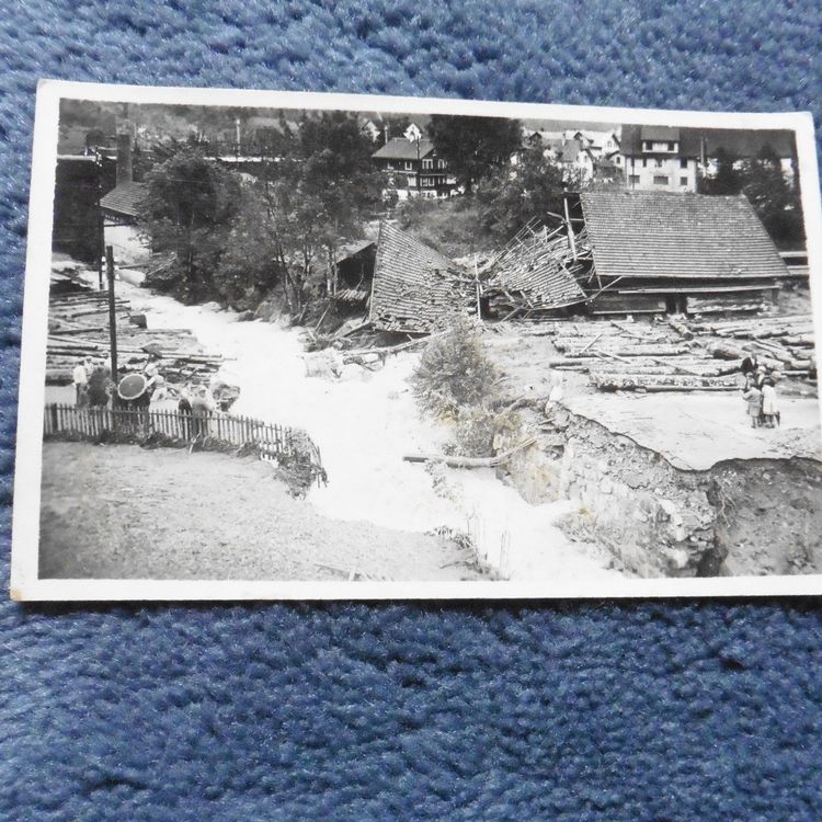 Arth-Goldau,Hochwasser,Foto,30-er J.,Sägerei,Leute,Schaden (Gebraucht ...