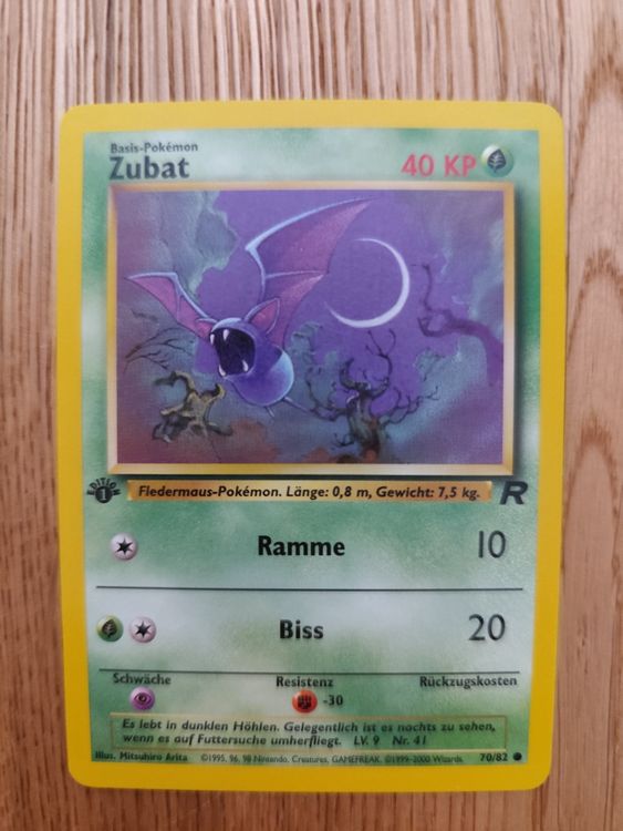 Pokemon Zubat 1. 1st First Edition Team Rocket vintage (Neu (gemäss ...