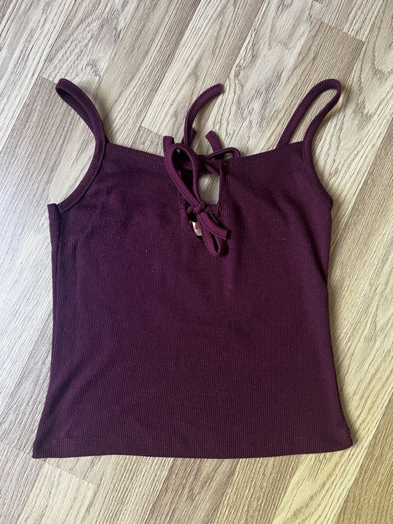 geripptes crop Top bordeaux rot | Kaufen auf Ricardo