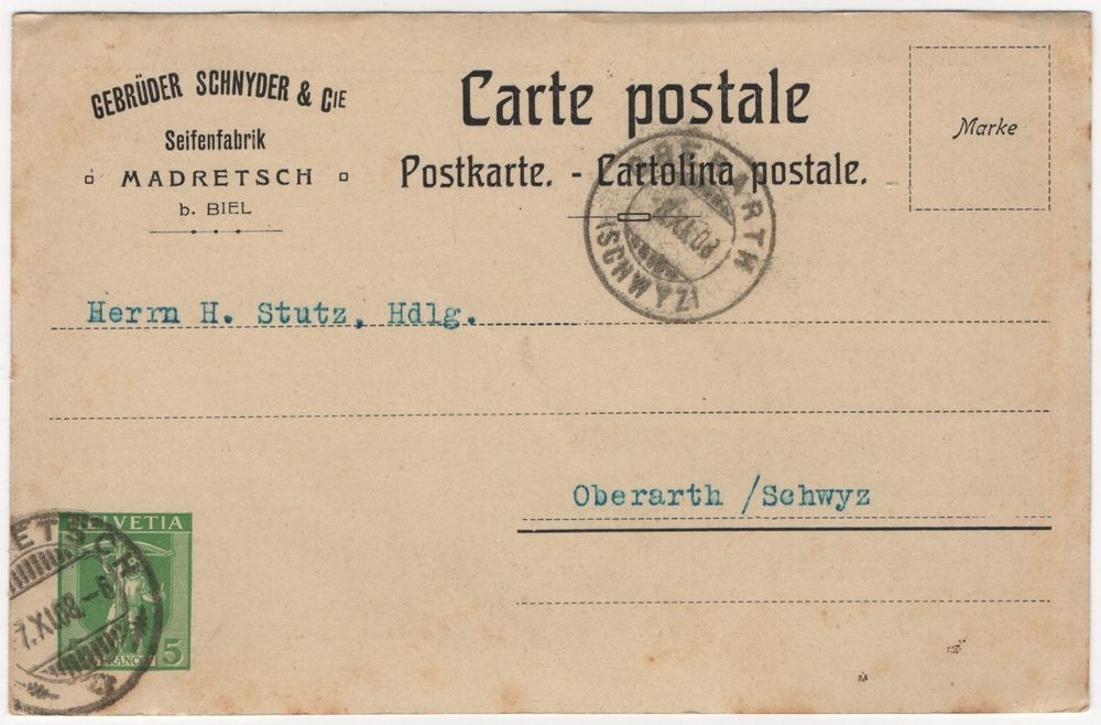 5 Rp. Tellknabe auf Privatganzsachen Postkarte von MADRETSCH | Kaufen auf Ricardo