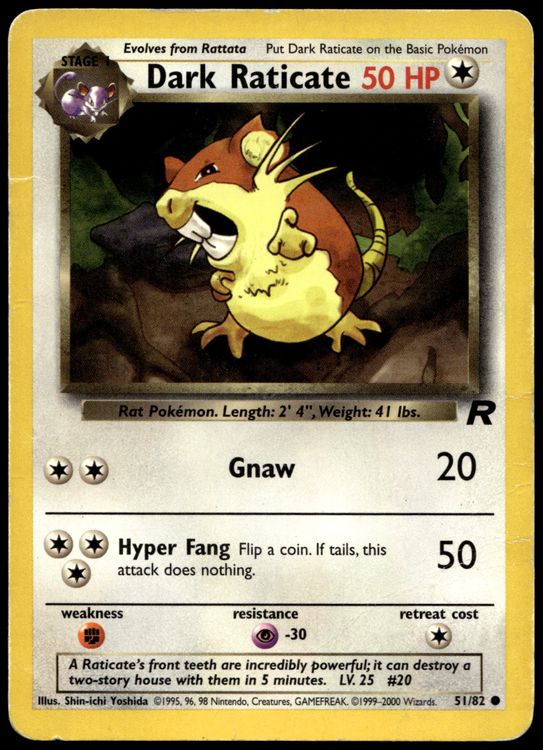 Dark Raticate 51/82 Pokémon Team Rocket ab 1.- | Kaufen auf Ricardo