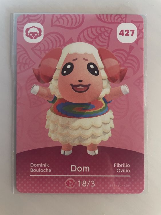 Animal Crossing Amiibo Karte Nr. 427 Dom | Kaufen auf Ricardo
