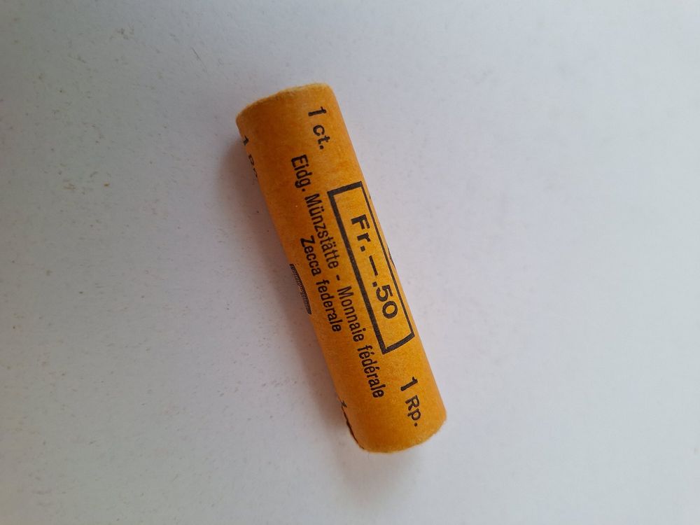 1 Rolle originalverpackter 1 Rappen-Münzen (Gebraucht) in ...