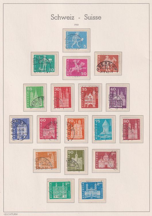 1960 Postgeschichte / Baudenkmäler Satz 355 - 372 (Gebraucht) in Sarmenstorf für CHF 2 – mit ...