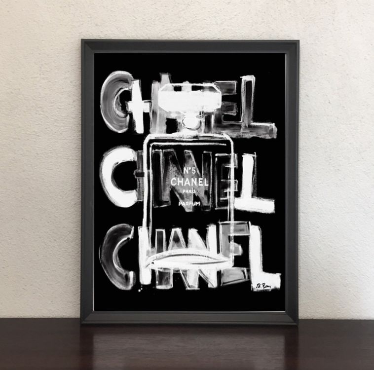 Chanel Urban Pop Art Kunst Bild Bottle Fashion Black White (Neu (gemäss ...