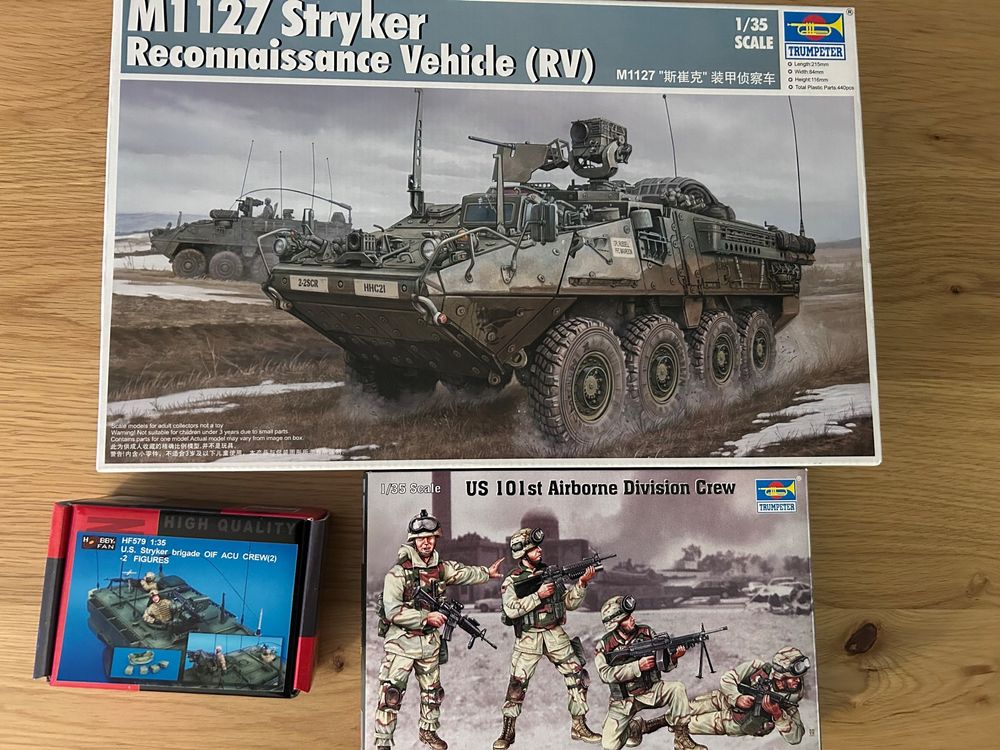 Trumpeter M1127 Stryker Bausatz 1:35 + Figuren, Neu! (Neu (gemäss ...