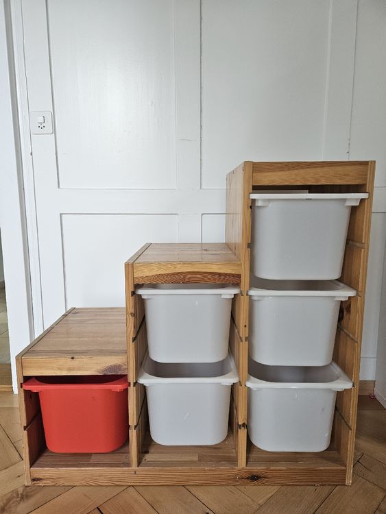 Ikea Trofast stair-step shelf with six storage bins (Gebraucht) in ...