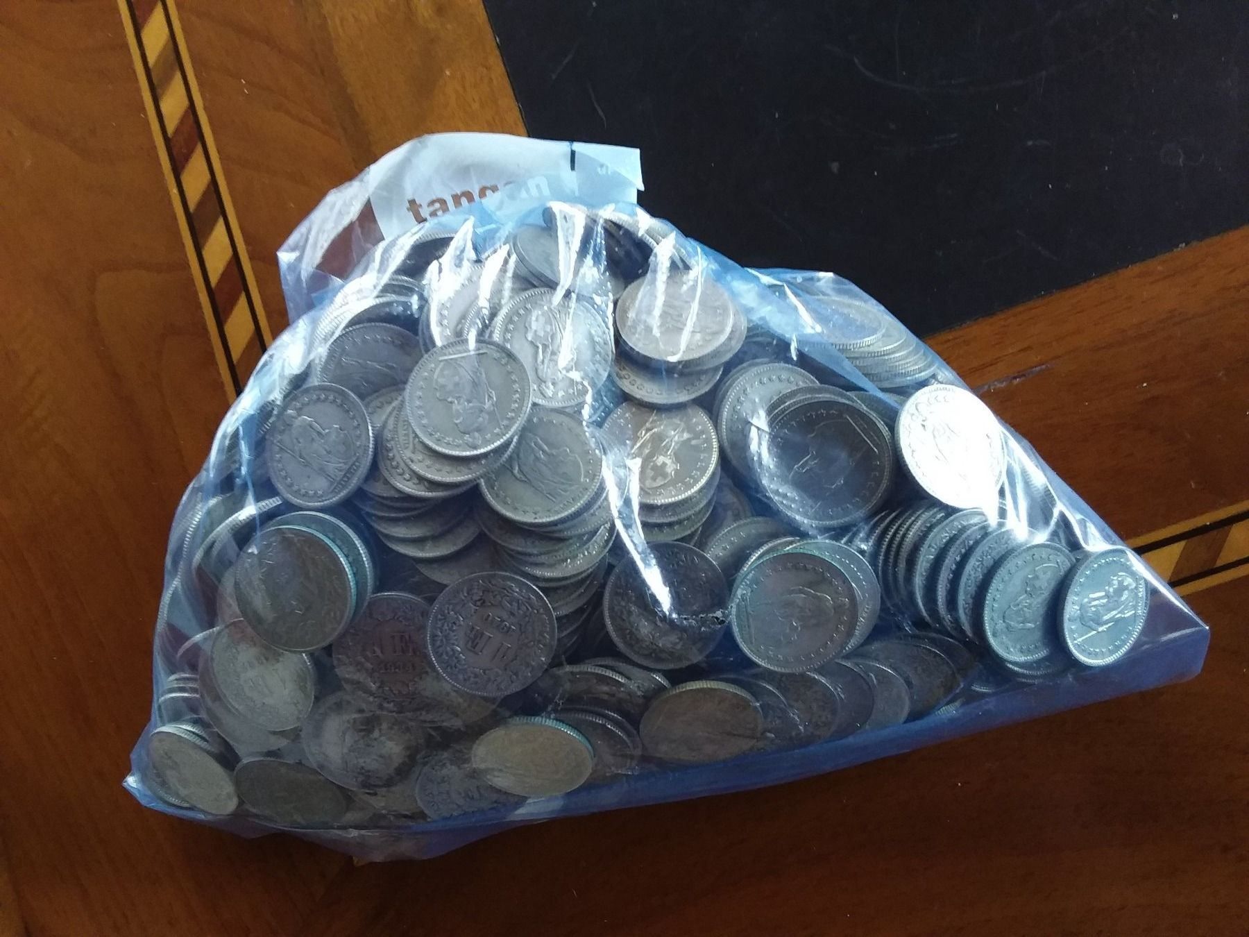 3 Kg. Schweizer Silbermünzen gemischt 50Rp.1 und 2 Franken (Gebraucht ...