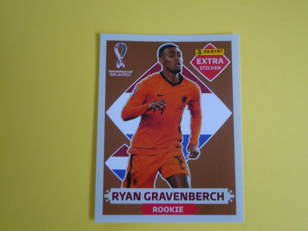 Ryan Gravenberch Panini Extra Sticker WM 2022 Qatar, Bronze (Neu (gemäss Beschreibung)) in ...