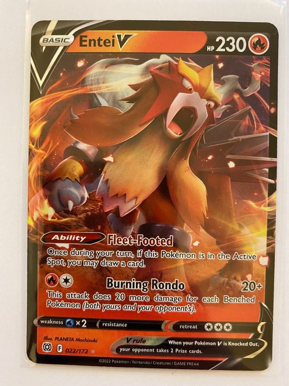 Pokemon Entei V 022/172 Brilliant Stars EN (Neu (gemäss Beschreibung ...