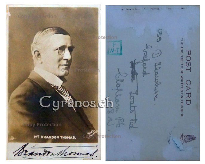 Brandon Thomas (1850-1914) Schriftsteller - Autogramm (Gebraucht) in ...