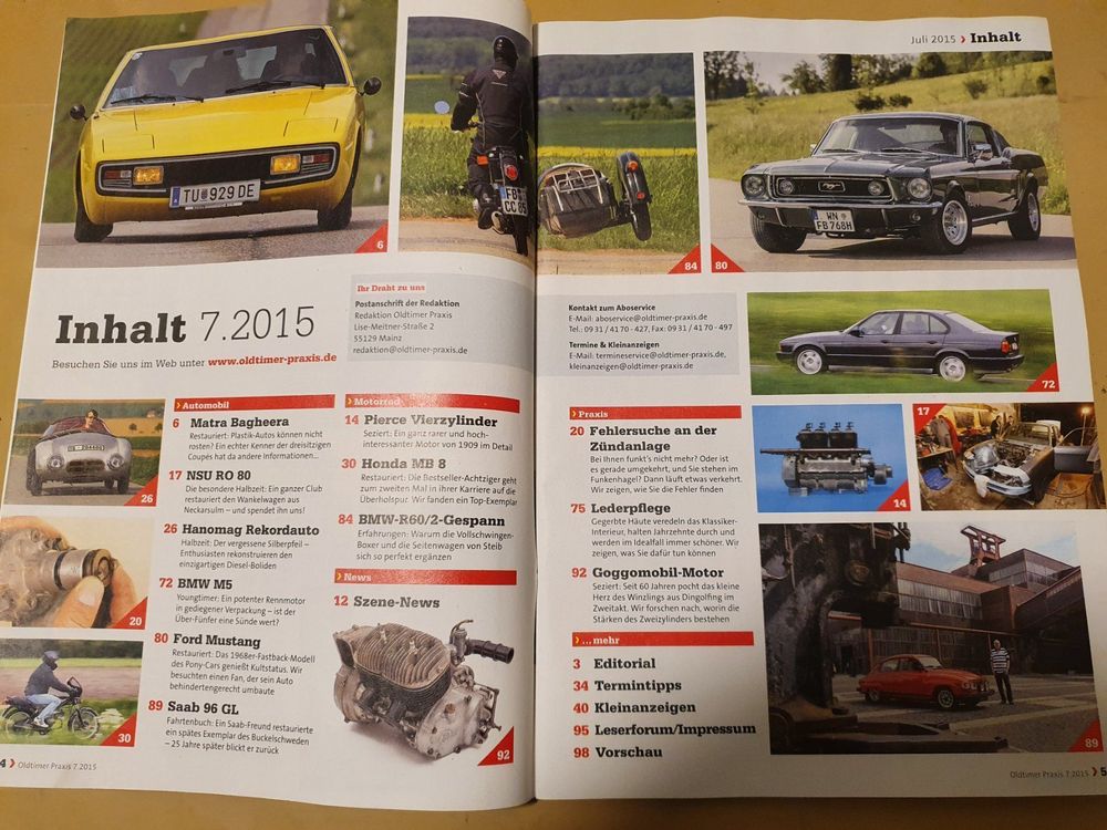 Oldtimer Praxis 7/15 BMW M5 E34 Matra Bagheera Mustang xb (Gebraucht ...