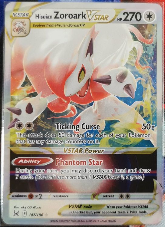 Pokemon Hisuian Zoroark VSTAR 147/196 - Lost Origin EN (Neu (gemäss Beschreibung)) in Cousset ...