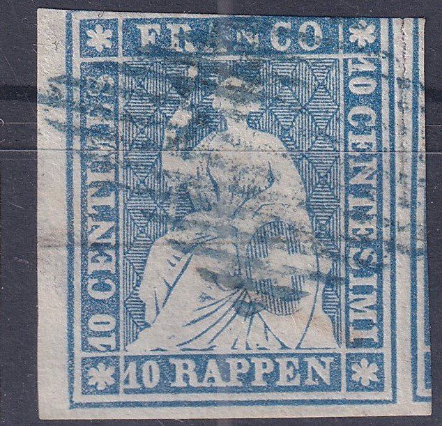 Strubel 23A3 blaue Raute, Bogenrand, Befund! (Gebraucht) in Samnaun-Compatsch für CHF 24 – mit ...