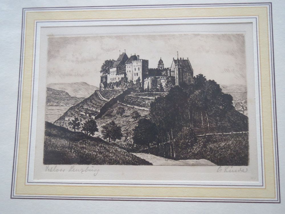 Schloss Lenzburg - Original Radierung | Kaufen auf Ricardo