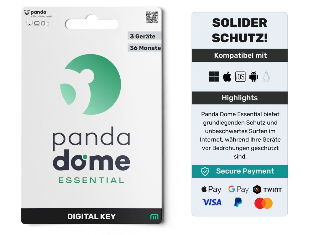 Panda Dome Essential - 3 Geräte - 3 Jahre - NEU! | Kaufen auf Ricardo