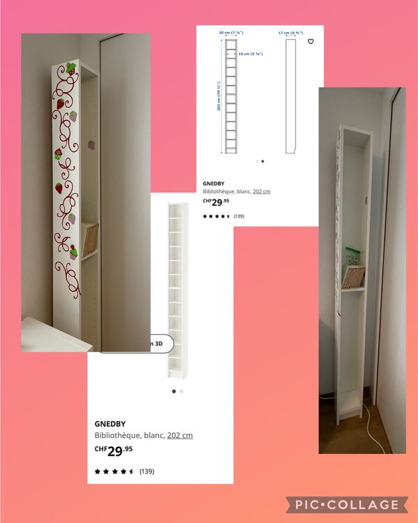 Bibliothèque blanche étroite GNEDBY IKEA (Gebraucht) in Villaz-St ...