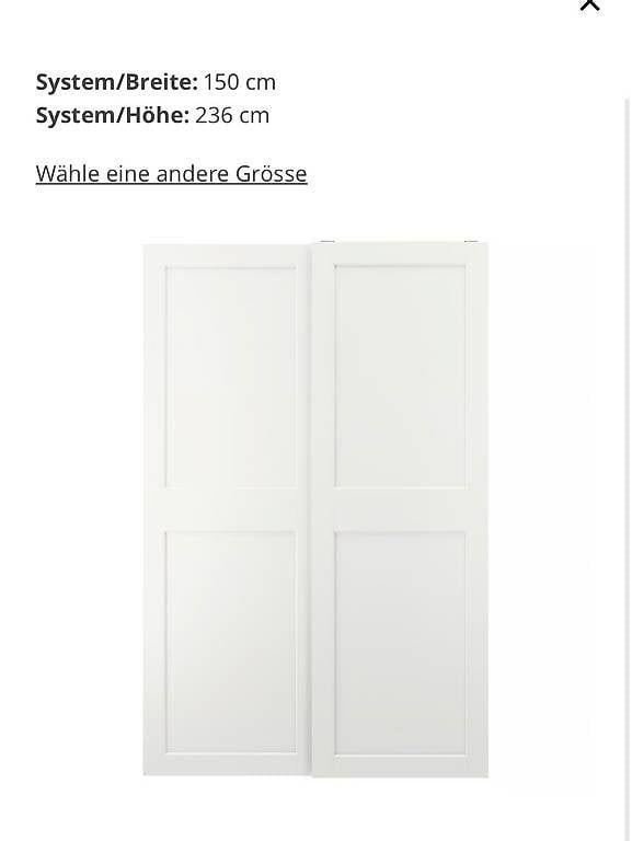 Ikea Pax Türen, Weiss, 2 Stück, 150x236 cm - Top Zustand! (Gebraucht ...