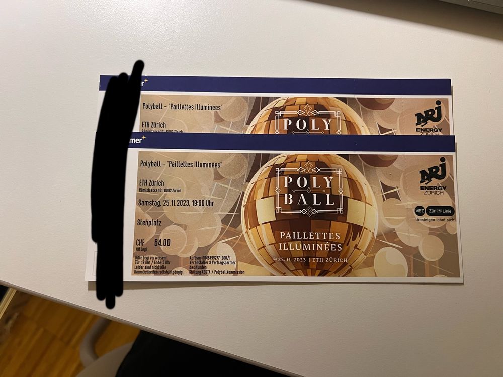 2 Polyball 2023 Tickets (with legi) from original price (Neu und originalverpackt) in Zürich für ...