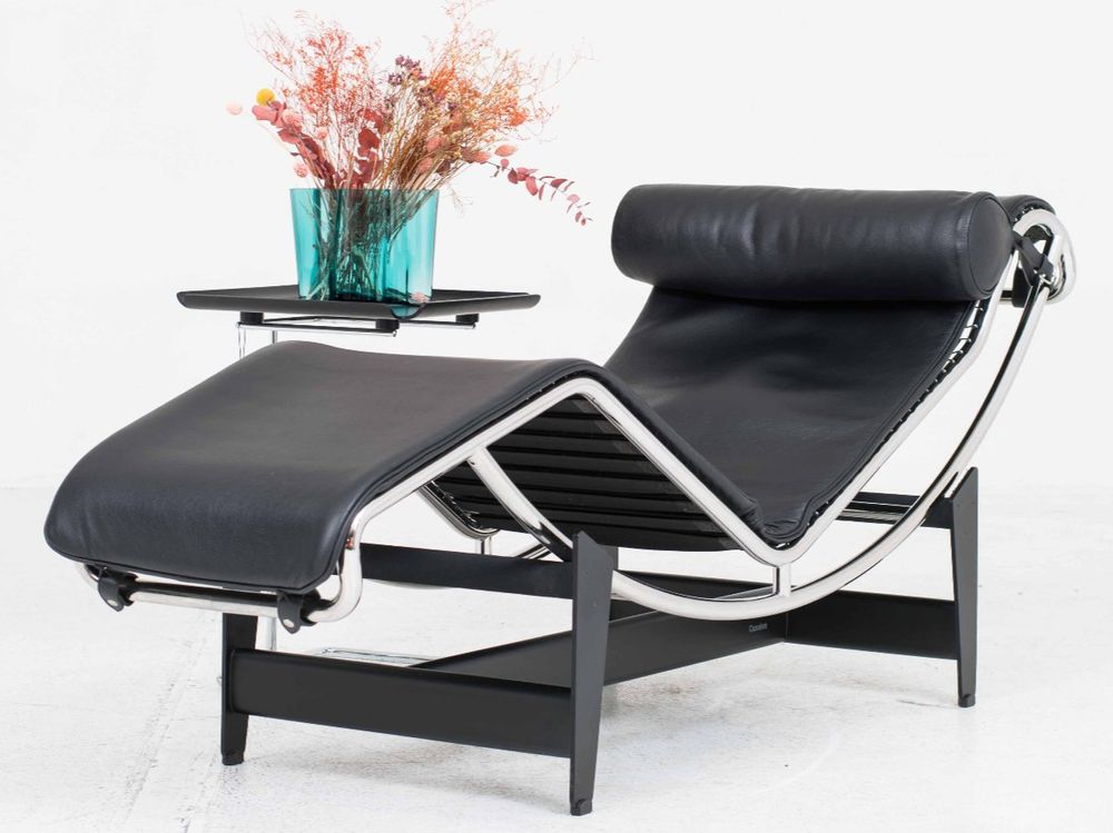 Cassina LC4 Chaise Longue von Le Corbusier - Leder Schwarz (Gebraucht ...