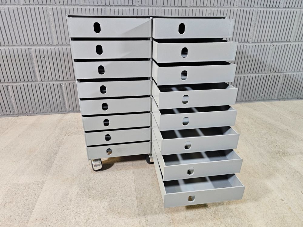 1991 STYROVAL Swiss Made Trolley Rollcontainer 16 Schubladen (Gebraucht ...