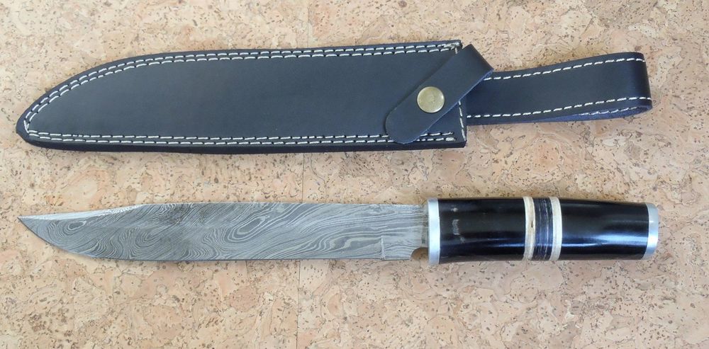 Damast-Stahl Jagtmesser, Camping-, Bowie-Messer 35cm (Gebraucht) in St ...