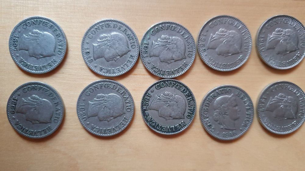 Münzen 10Rp 1897-1960 10Stk (Gebraucht) in Turbenthal für CHF 2 – mit Lieferung auf Ricardo kaufen