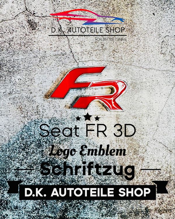 Seat FR Emblem Schriftzug Logo aus Metall Neu in Rot/Chrom | Kaufen auf ...