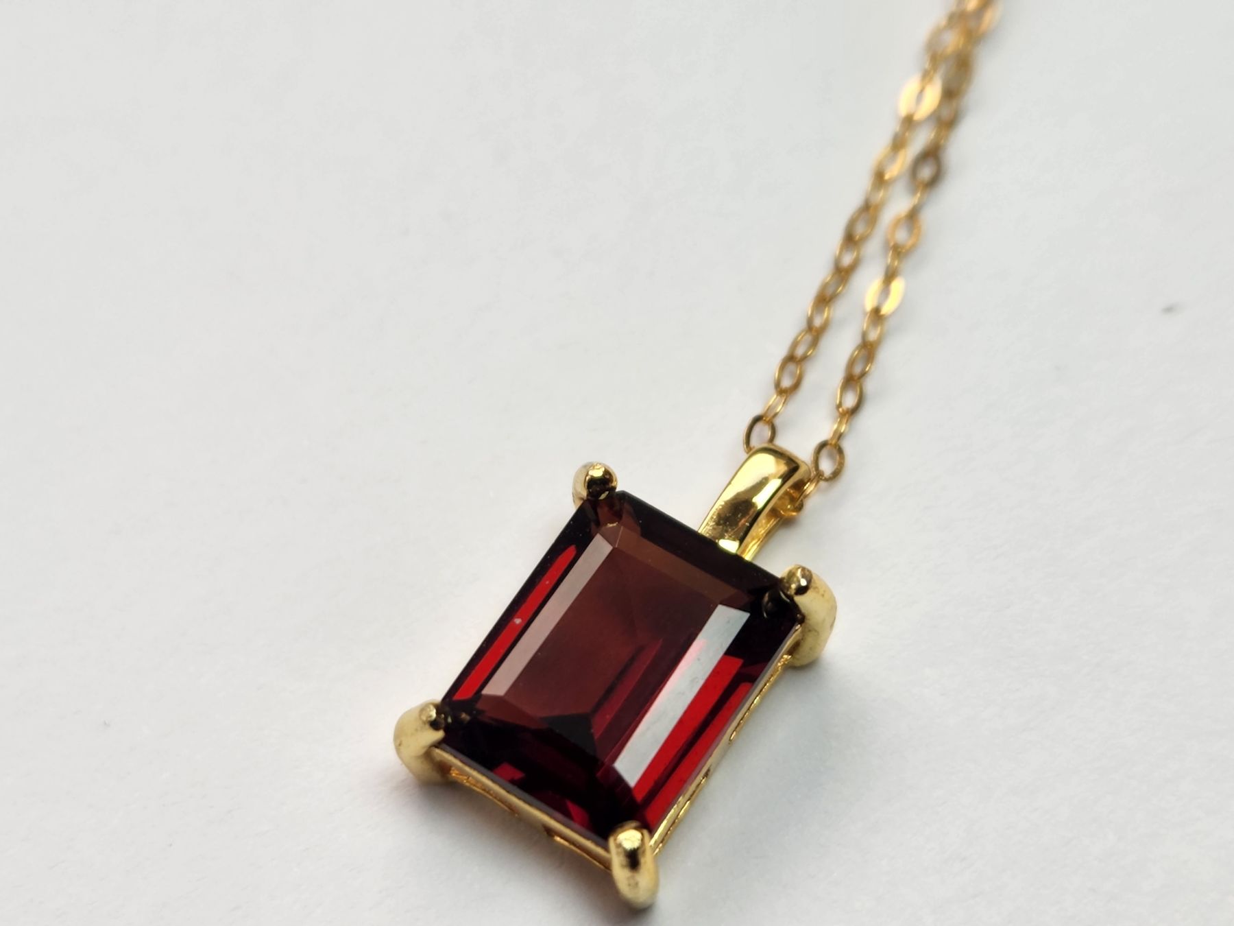 Goldener echter Granat Anhänger aus 925 Silber - NEU (Neu (gemäss ...