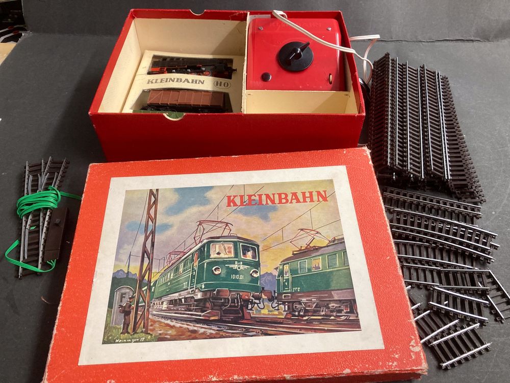 Kleinbahn Schachtel mit Zug, Trafo, Schienen, Weichen (Gebraucht) in ...