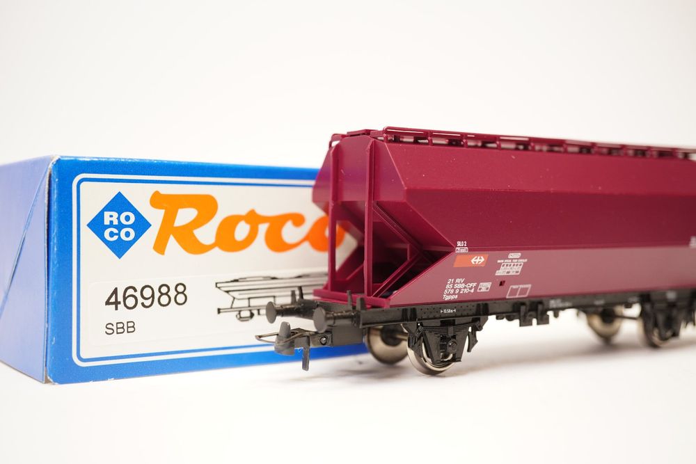 2ß Roco 46988 SBB Güterwagen Tgpps Silowagen bordauxrot (Gebraucht) in ...