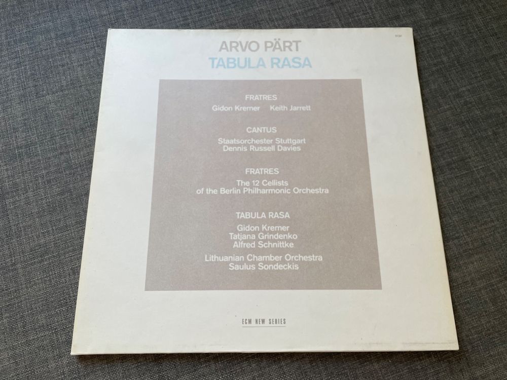 ARVO PÄRT: TABULA RASA (LP) *POST-MODERN*JARRETT/KREMER… (Gebraucht) in ...