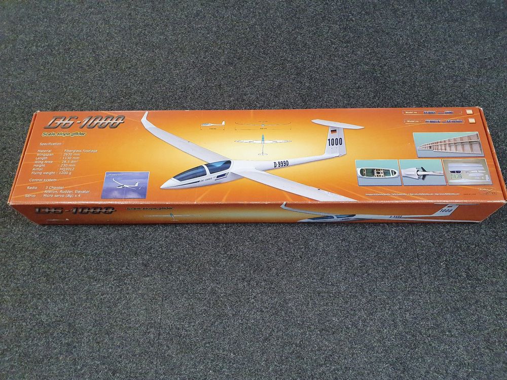 Elektrosegler DG1000 Spw 2630mm ARF-Set mit Motor von FlyFly (Neu und originalverpackt) in ...