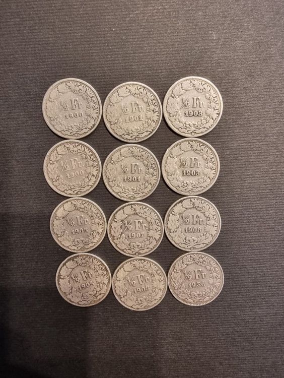 50 Rp. Rappen Franken CHF Lot Silber Münze Rar (Gebraucht) in Amriswil für CHF 57 – mit ...