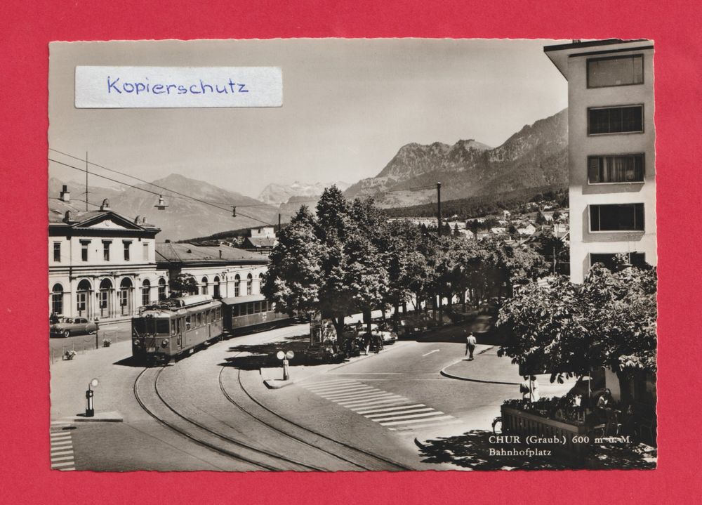 Chur (GR) Bahnhofplatz mit Bahn Echter Fotodruck (Gebraucht) in Zürich ...