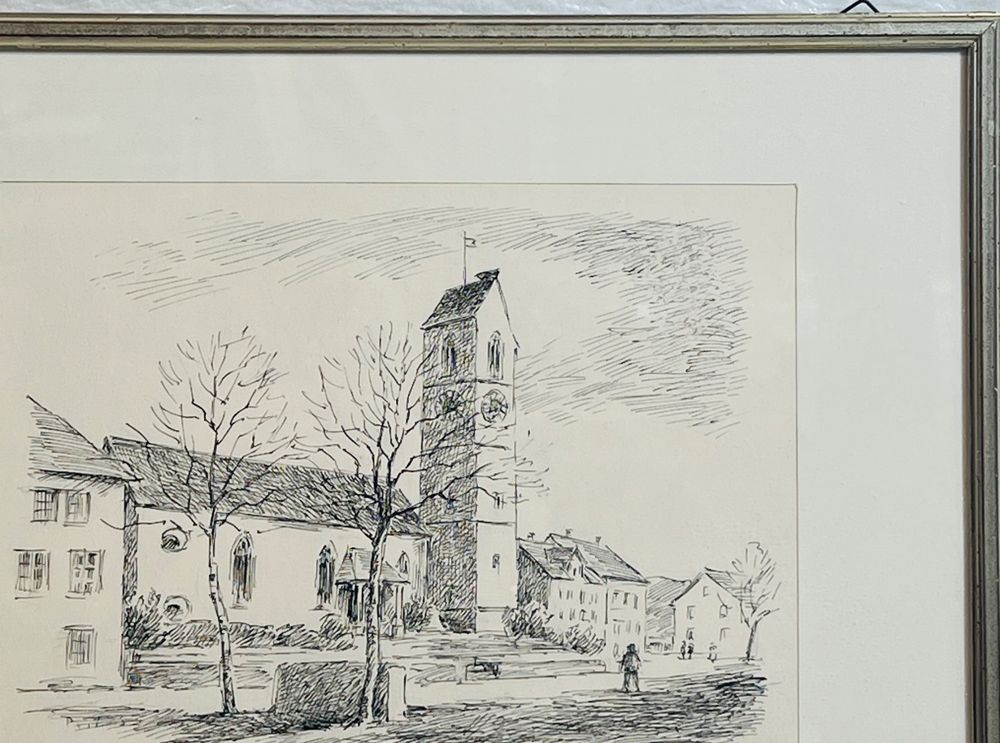 Alte Tuschzeichnung Unleserlich Handsigniert Datiert | Kaufen auf Ricardo