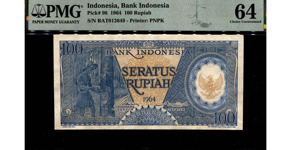 INDONESIEN 1964--100 RUPIAH PMG 64 (Neu und originalverpackt) in Oberglatt ZH für CHF 70 – mit ...