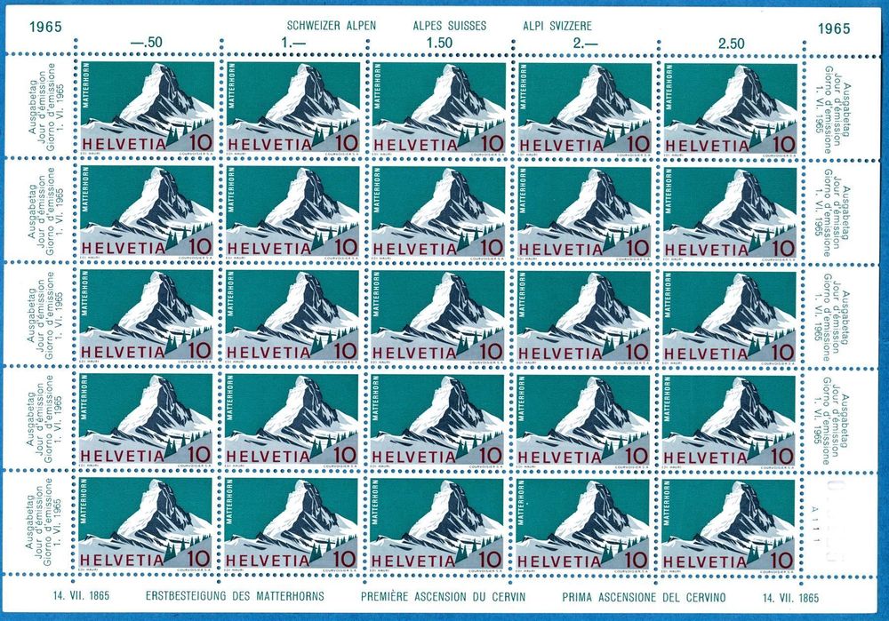 1965 Klein-Bogen Schweizer Alpen postfrisch (Neu (gemäss Beschreibung ...