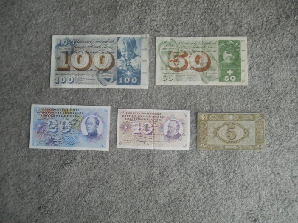 Alte Banknoten Schweiz (Gebraucht) in Möhlin für CHF 79 – mit Lieferung ...