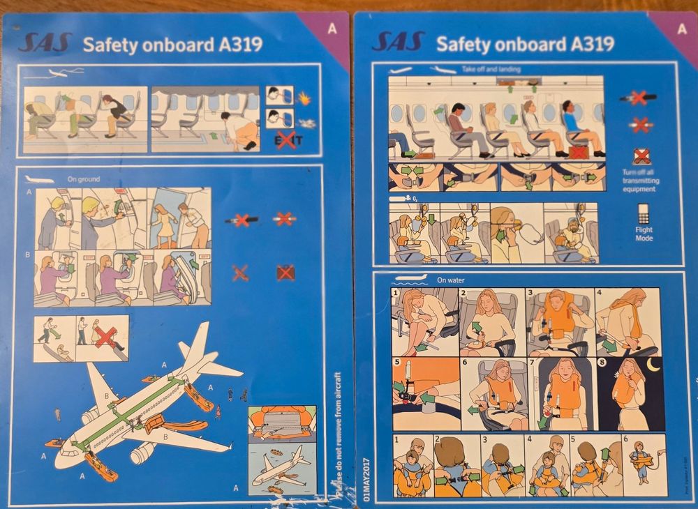 Safety Card SAS Airbus A 319-100 (Gebraucht) in Oberentfelden für CHF 2 ...