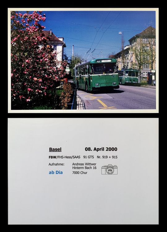 Basel Peter Rot-Strasse Trolleybus FBW 91GS Foto Ausdruck | Kaufen auf ...
