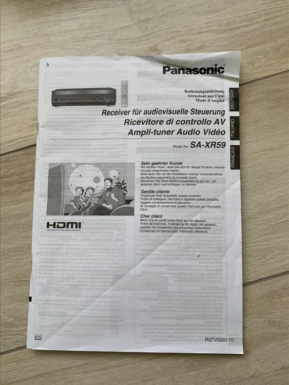 Panasonic AV Receiver - Modell SA-XR59 (Gebraucht) in Obernau für CHF ...