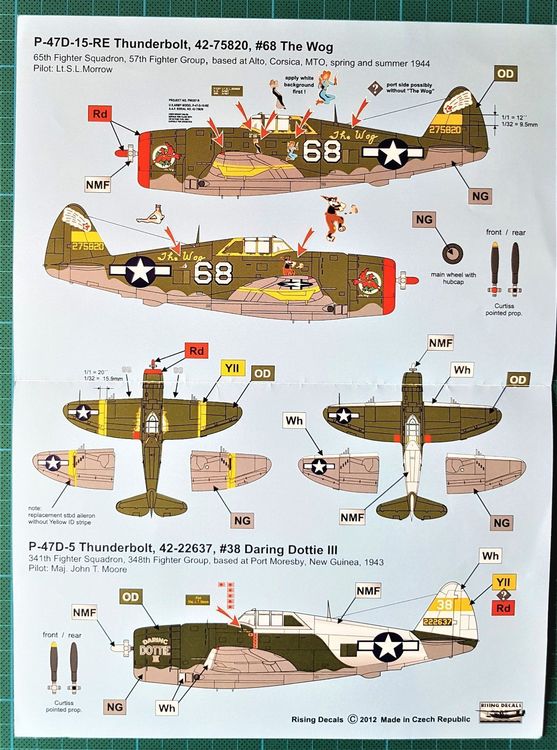 Decalsatz von RISING DECALS für P-47D Thunderbolt M 1:32 | Kaufen auf ...