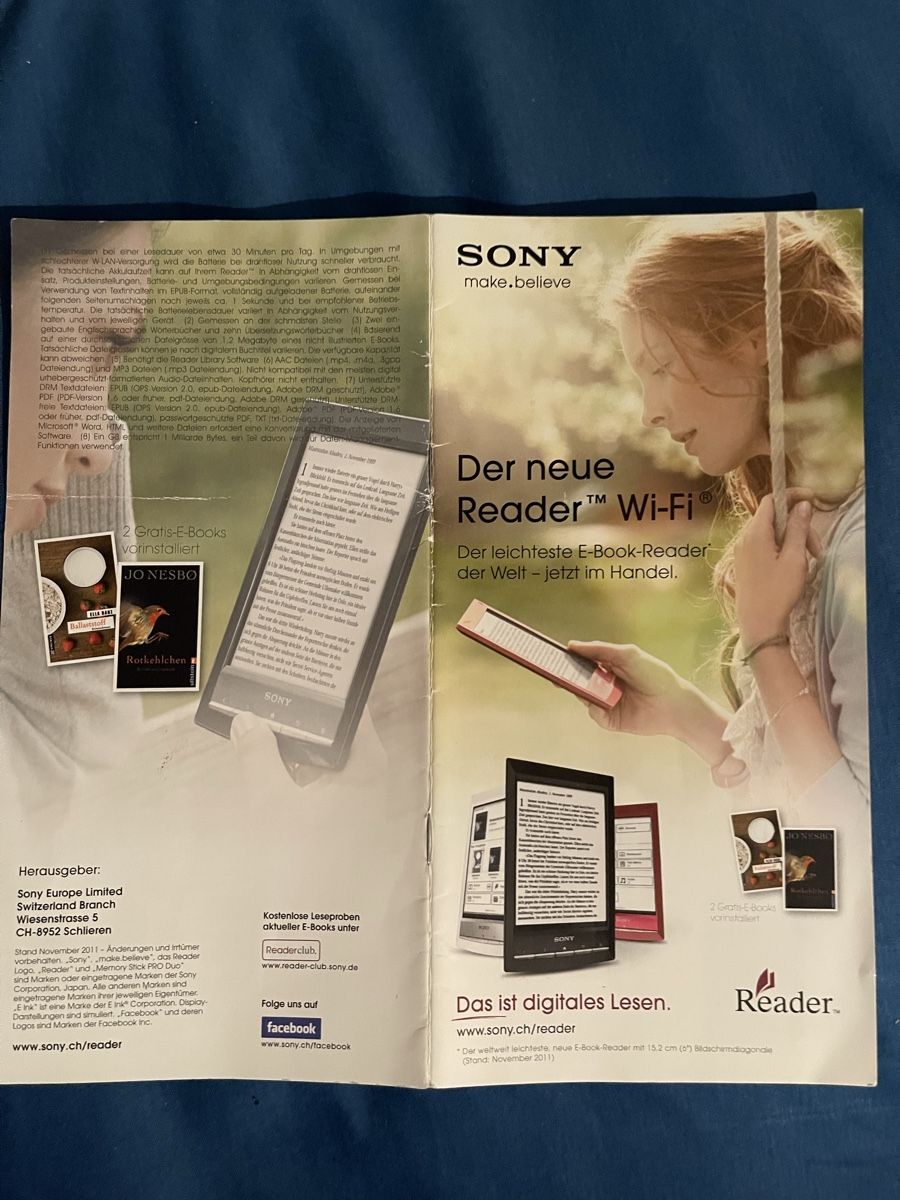 Sony Reader Wi-Fi - Perfect for Autumn Reading Season (Gebraucht) in Kreuzlingen für CHF 2 – mit ...