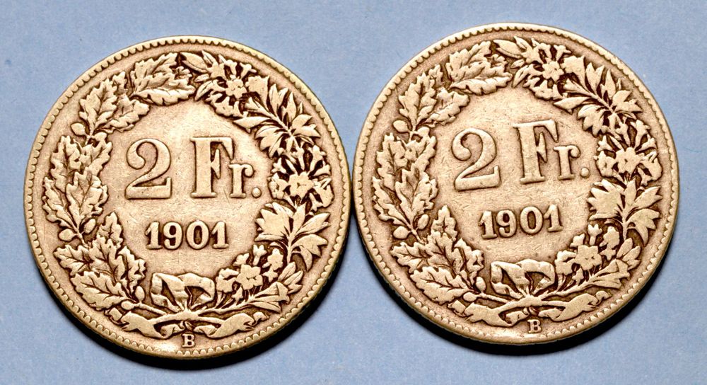 2 Franken 1901 (2X) (Gebraucht) in Oberglatt ZH für CHF 108 – mit Lieferung auf Ricardo kaufen