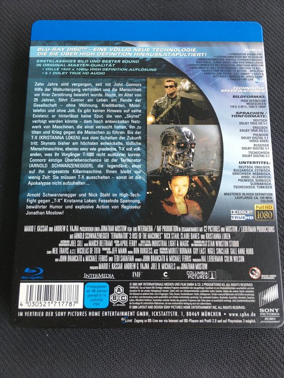 Arnold Schwarzenegger - Terminator 3 [Blu-ray] Steelbook (Gebraucht) in ...