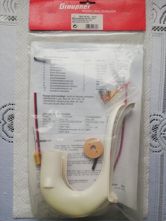 Graupner Motoraufsatz Elektroantrieb (Neu und originalverpackt) in ...