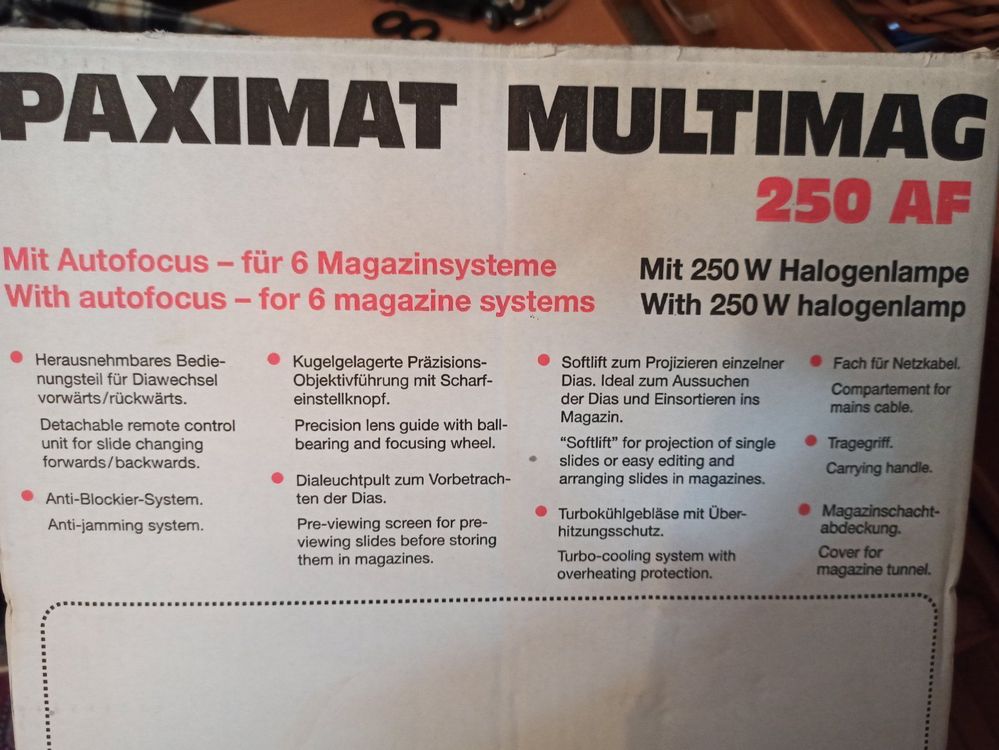 Diaprojektor Paximat Multimag 250 AF für 6 Magazinsysteme | Kaufen auf ...
