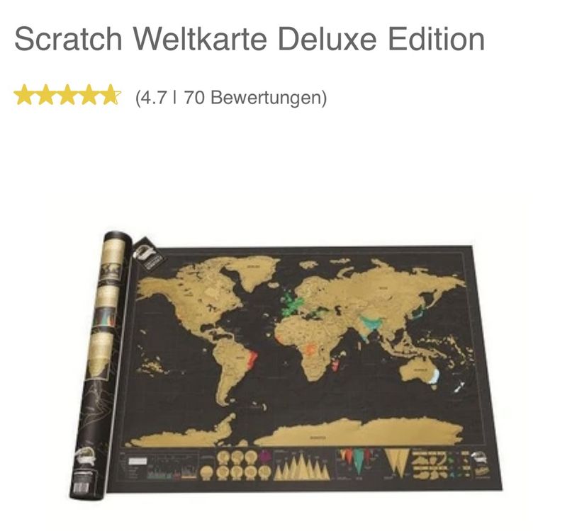 Scratch Weltkarte Deluxe Edition (Neu und originalverpackt) in Hochdorf für CHF 5 – nur Abholung ...