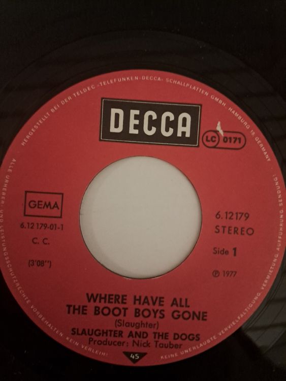 Single SLAUGHTER AND THE DOGS "Where Have All. . ." Decca (Gebraucht ...